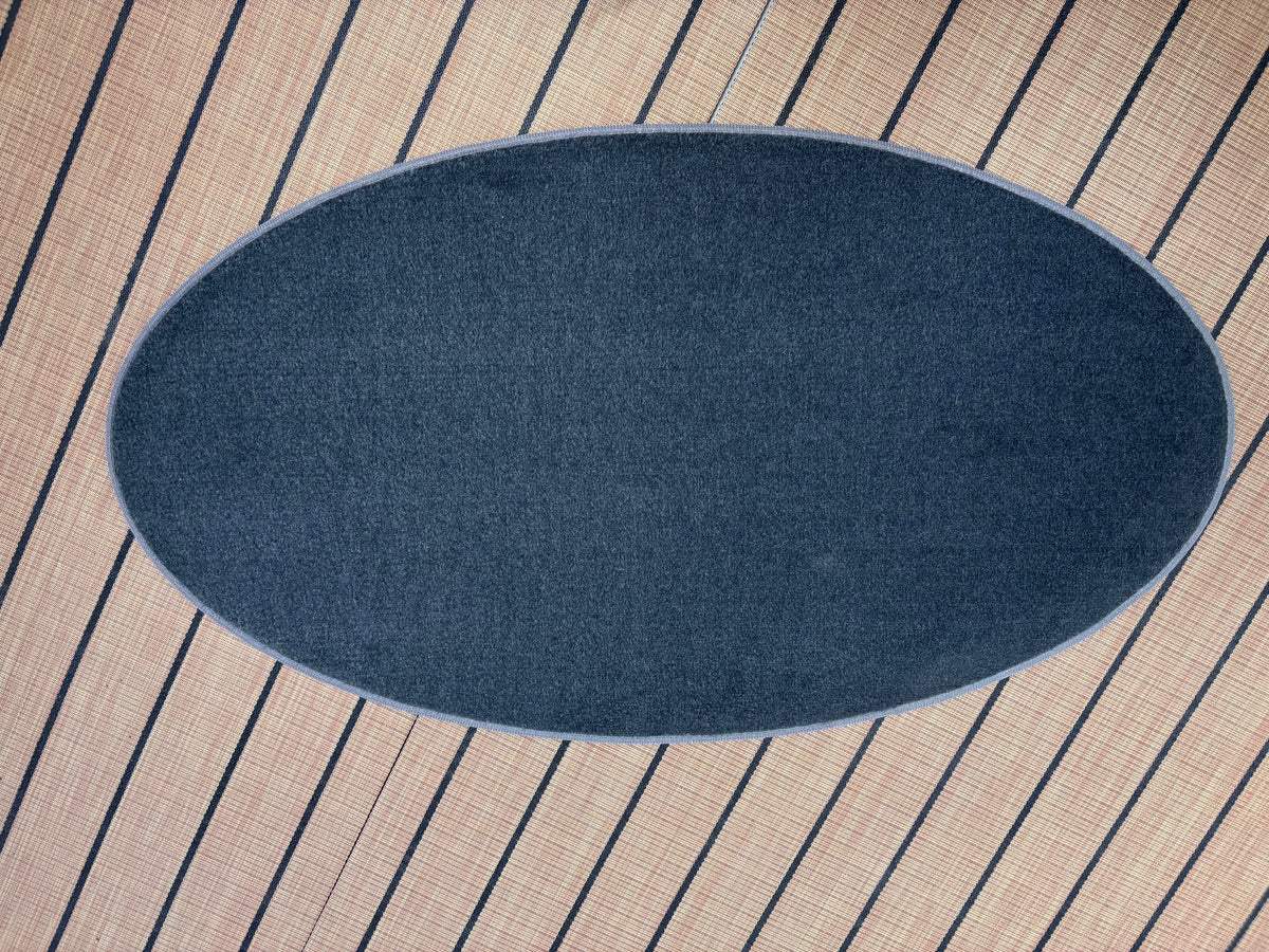 Dark Grey Oval 18" x 36" Marine Grade Carpet Mat | Matworks