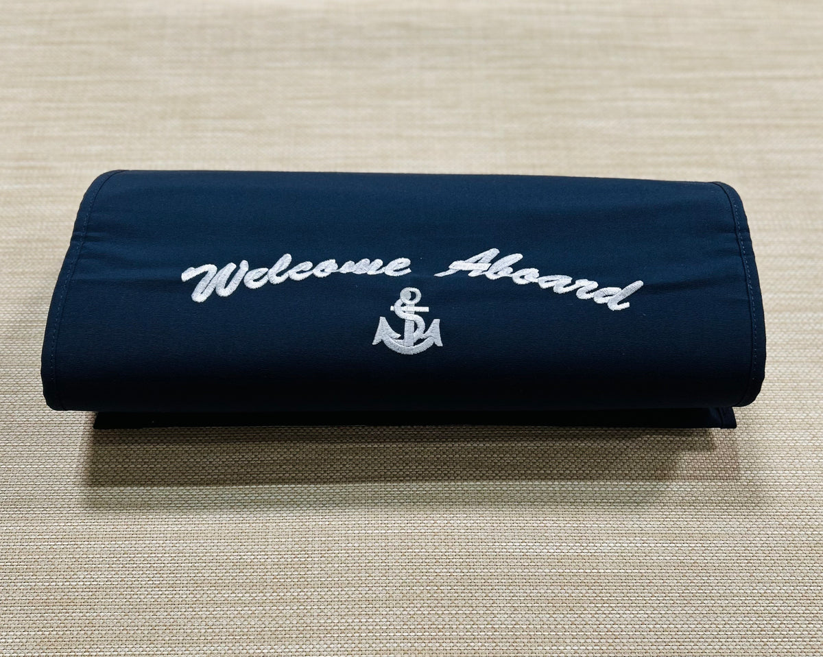 20"W X 36"L "Welcome Aboard" Canvas (Sunbrella) Gunwale Marine Mat ...